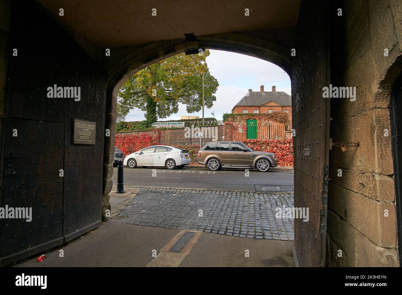 Cars parked on a street in Tamworth, UK Stock Photo - Alamy