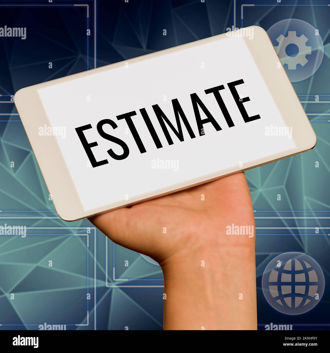 Text showing inspiration Estimate. Business overview calculate or assess approximately the value ...