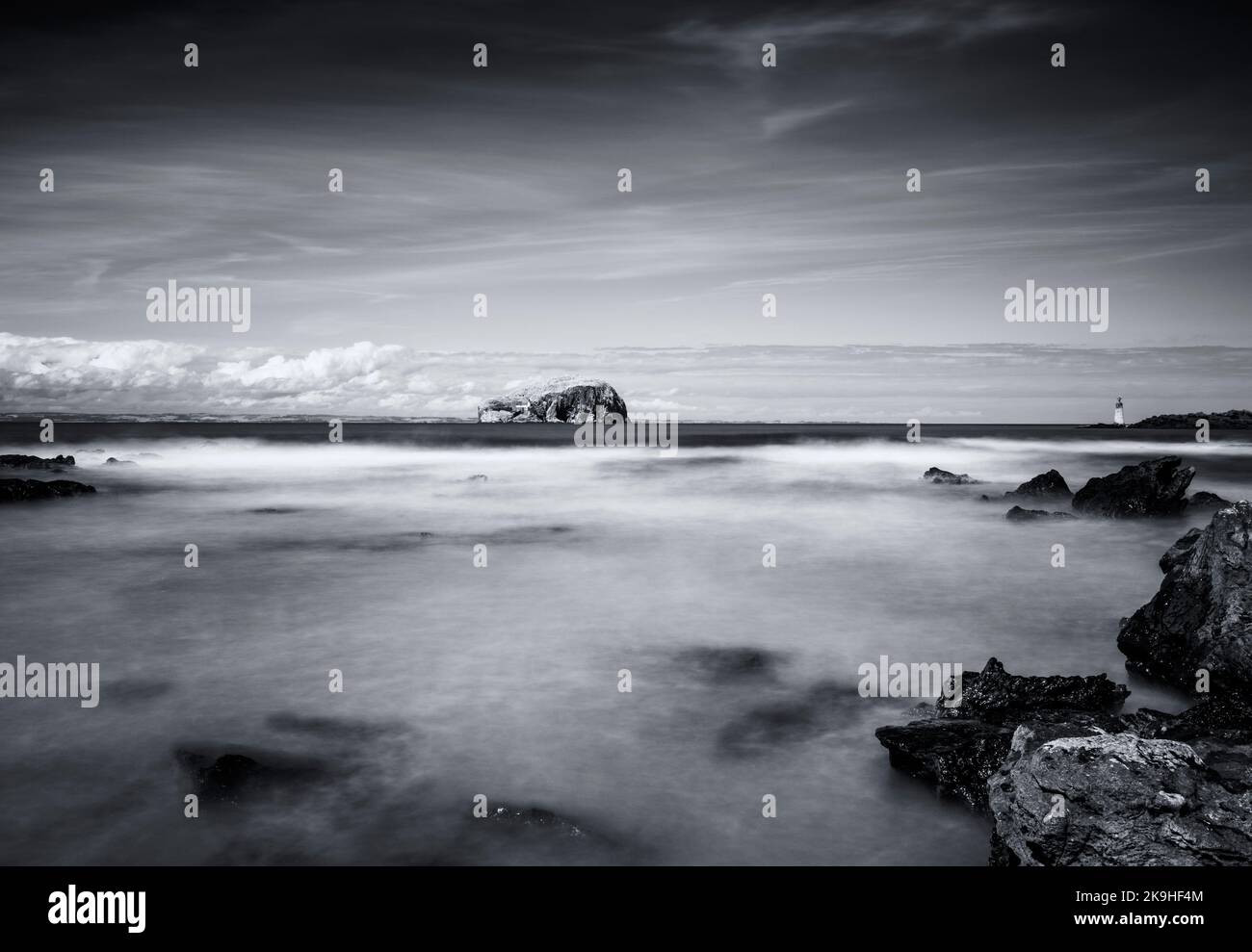 Bass Rock viewed from Seacliff Beach near North Berwick, East Lothian ...
