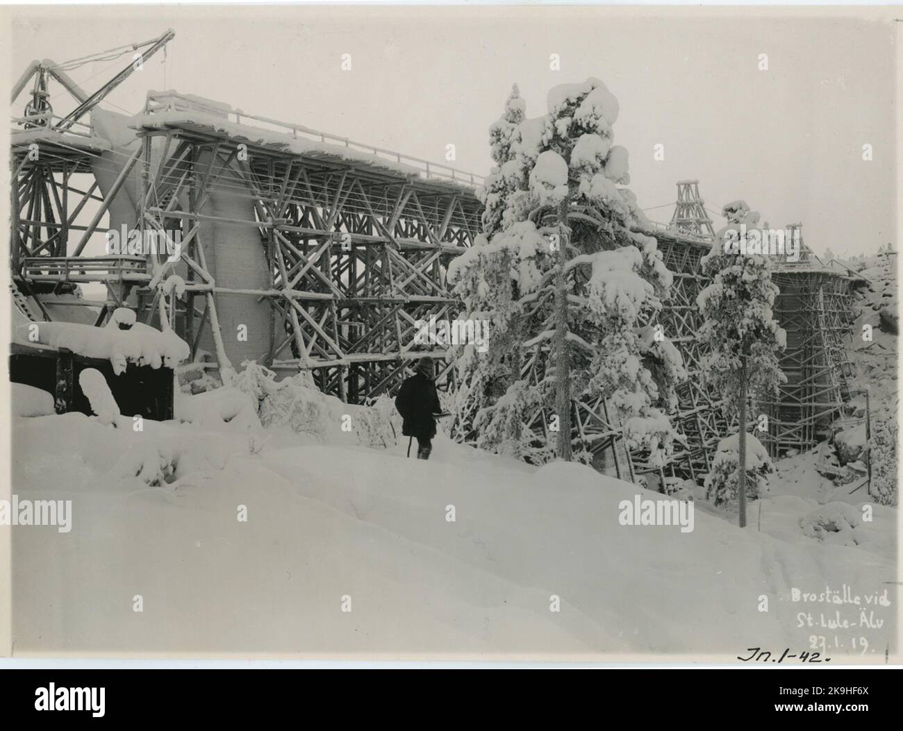 Railway bridge construction at Stora Lule River Stock Photo - Alamy