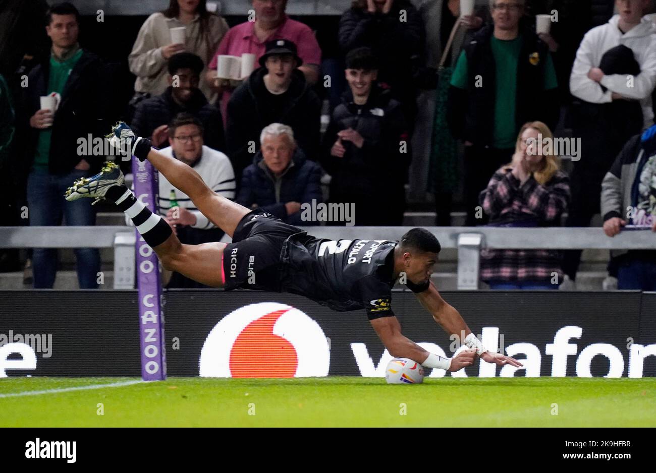New Zealand's Ronaldo Mulitalo scores their side's fifth try during the ...