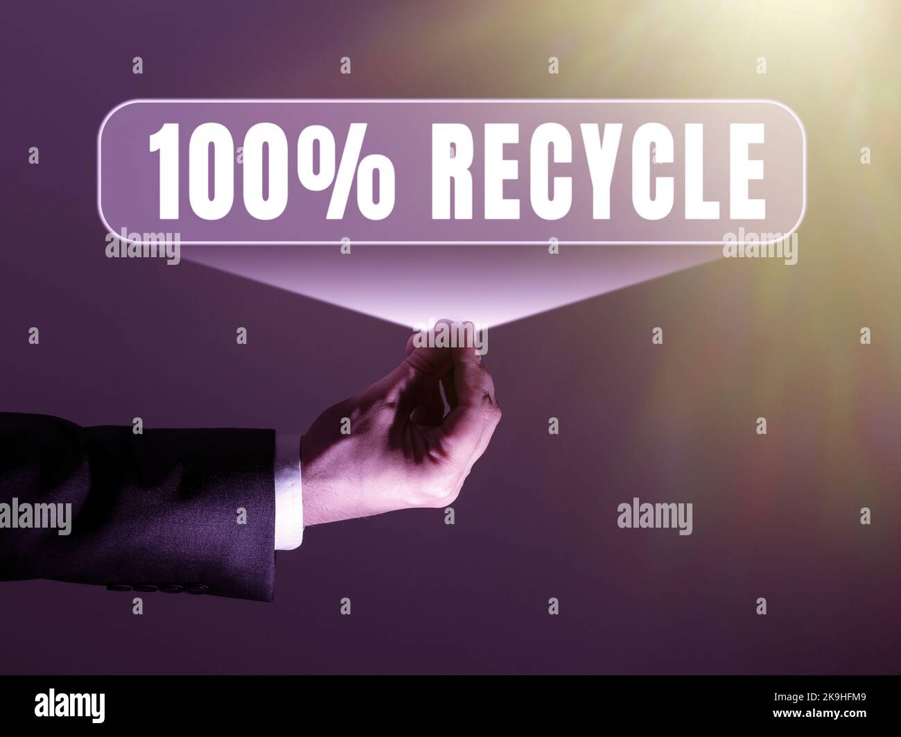 Hand writing sign 100 Percent Recycle. Word for Set of Biodegradable ...