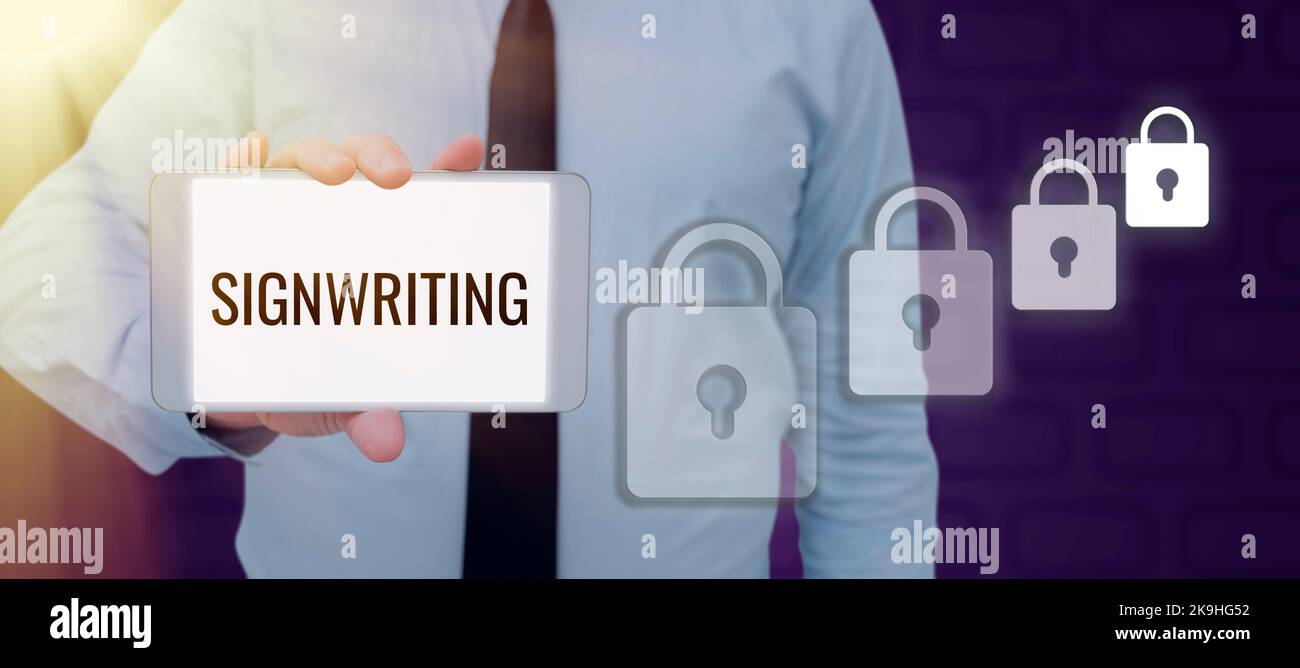 Writing displaying text Signwriting. Word for any type of clear ...