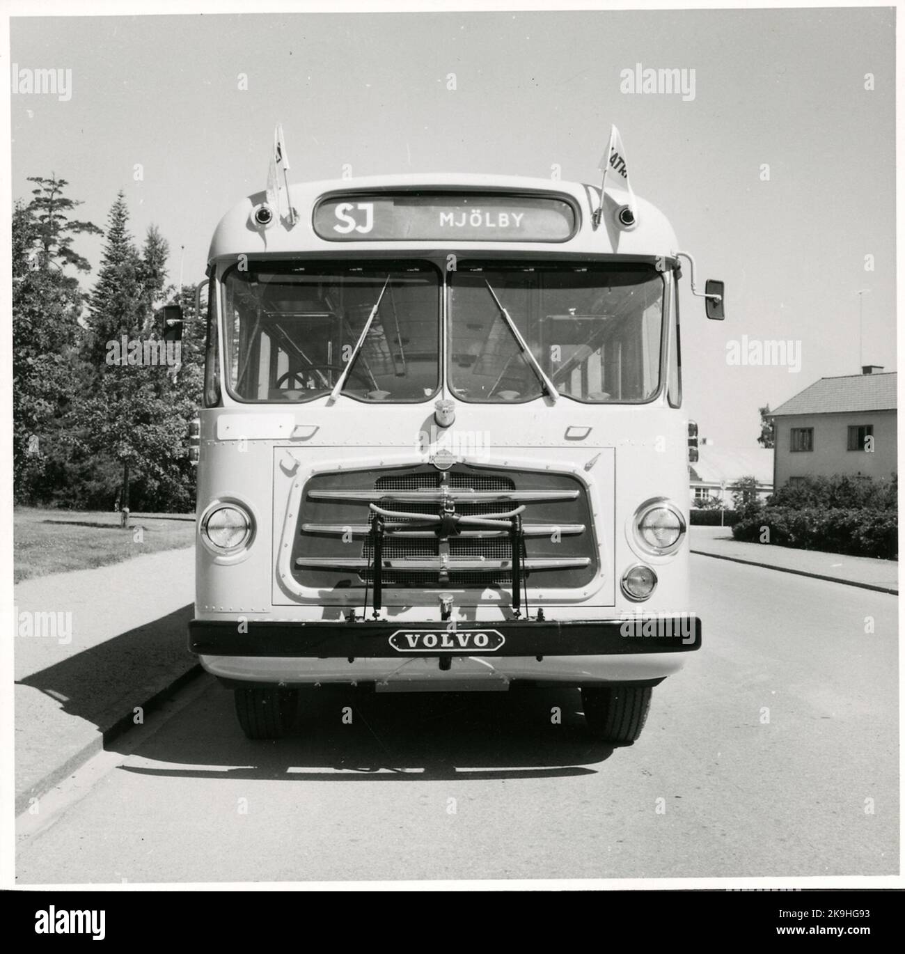 State Railways, SJ Bus with Destination Mjölby Stock Photo - Alamy