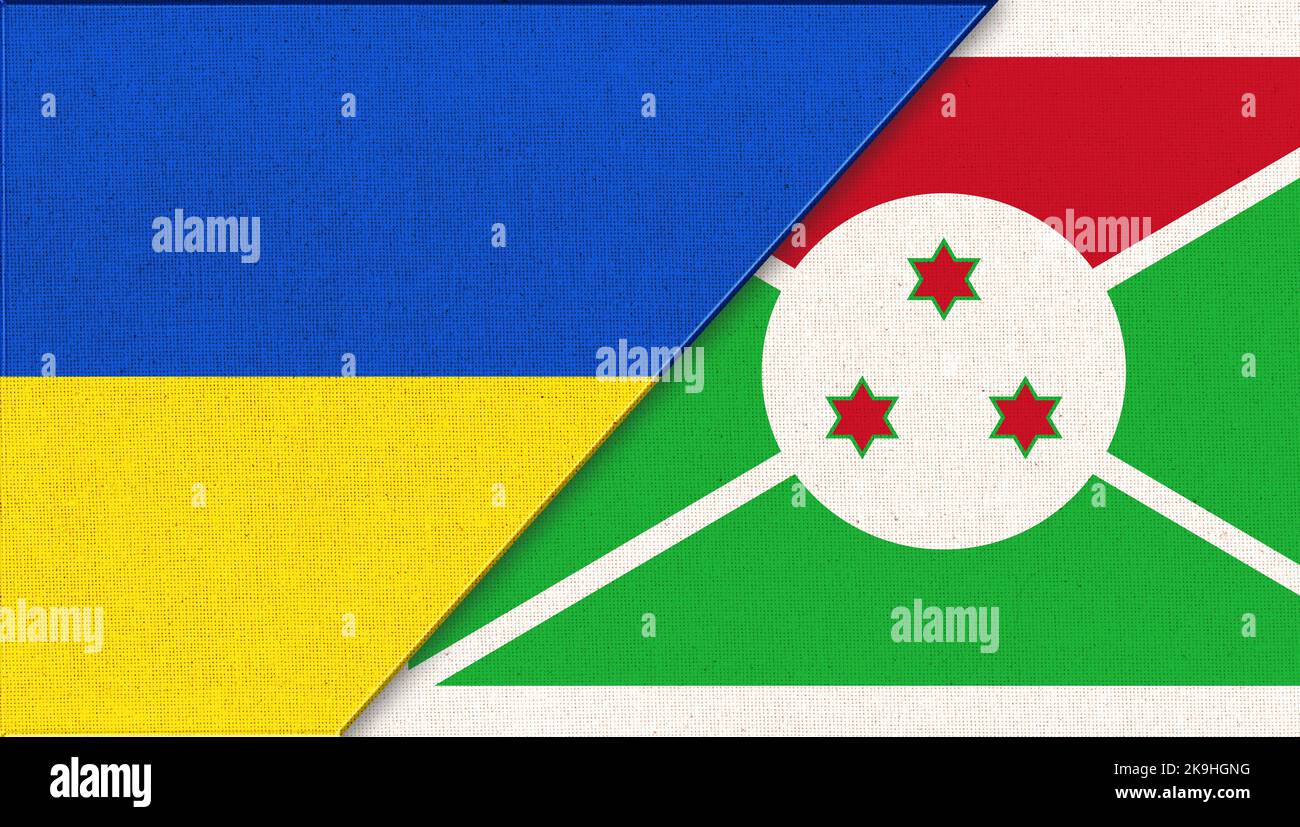 Flag of Ukraine and Burundi - 3D illustration. Two Flags Together ...