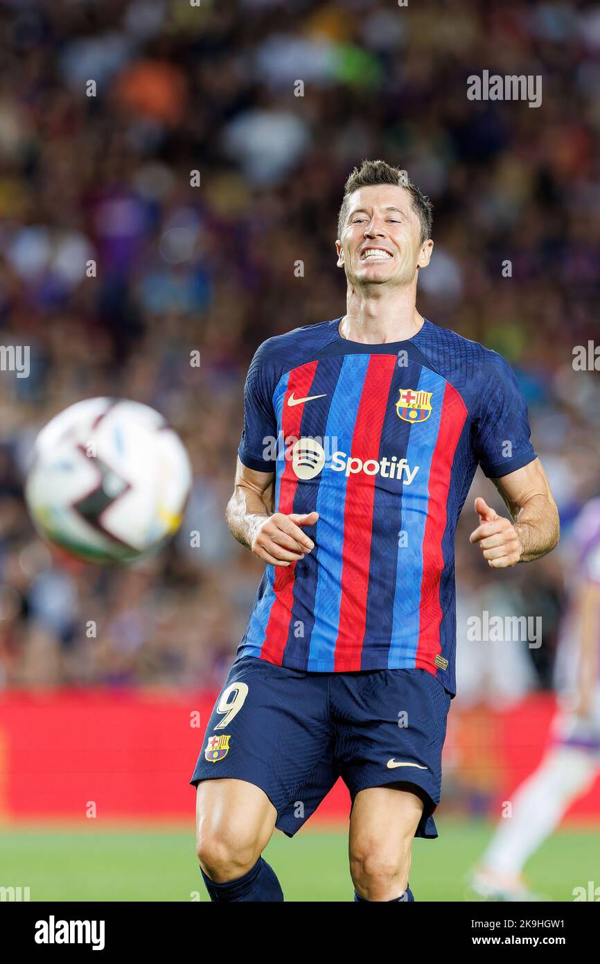 BARCELONA - AUG 28: Lewandowski in action during the LaLiga match ...