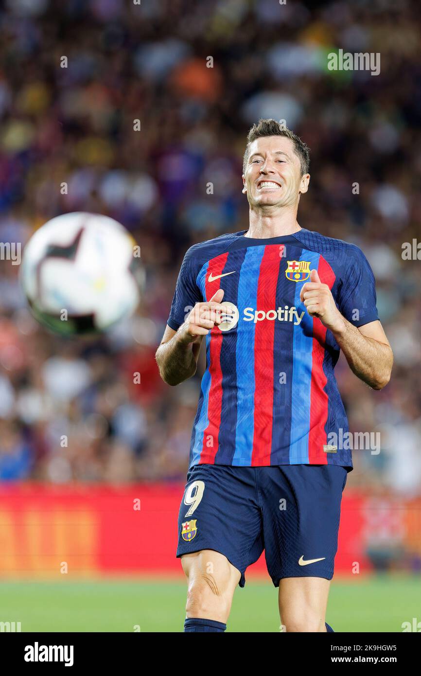 BARCELONA - AUG 28: Lewandowski in action during the LaLiga match ...
