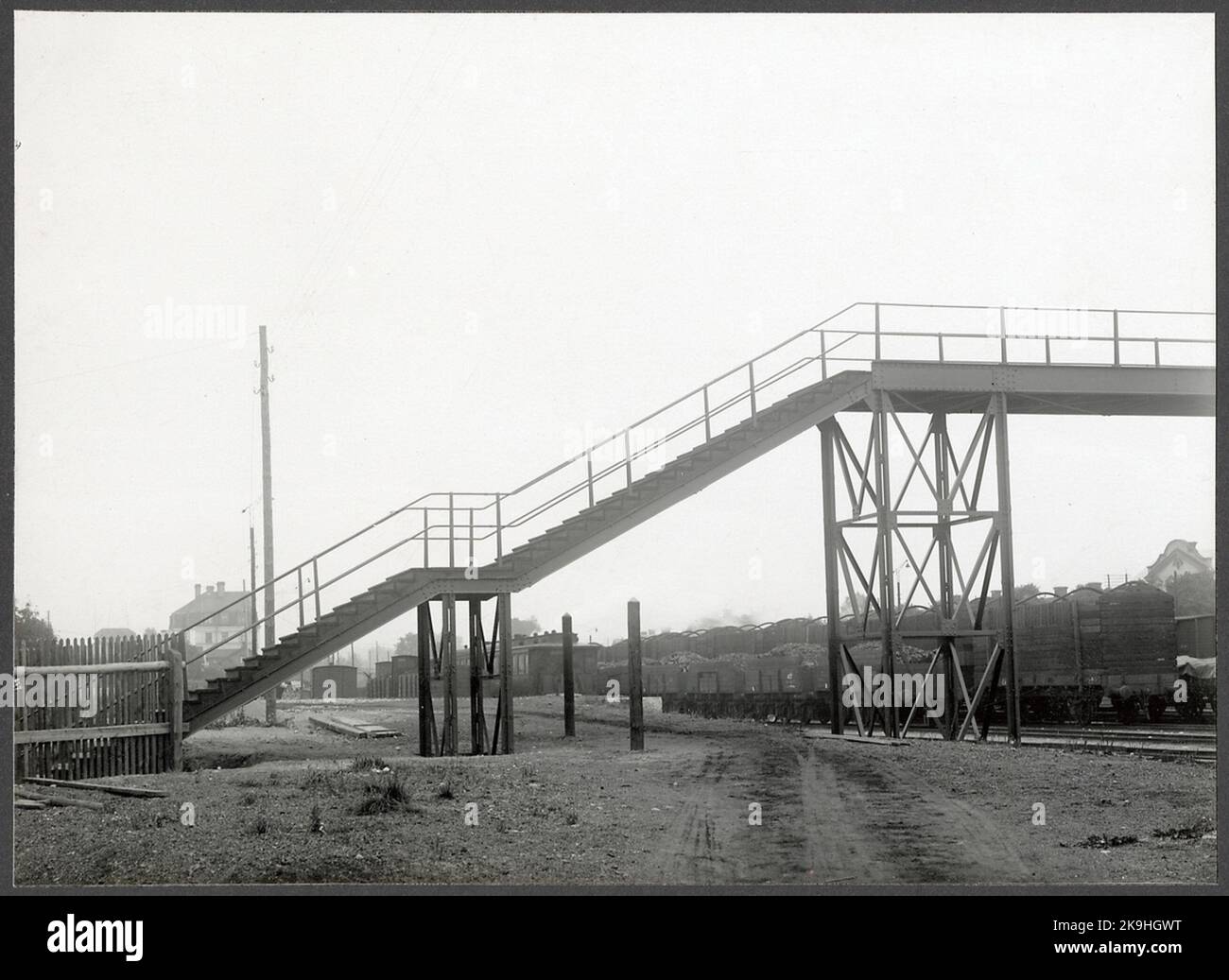 Walking bridge over the yard Stock Photo - Alamy