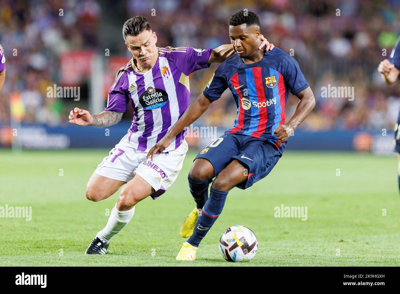 BARCELONA - AUG 28: Ansu Fati in action during the LaLiga match between ...