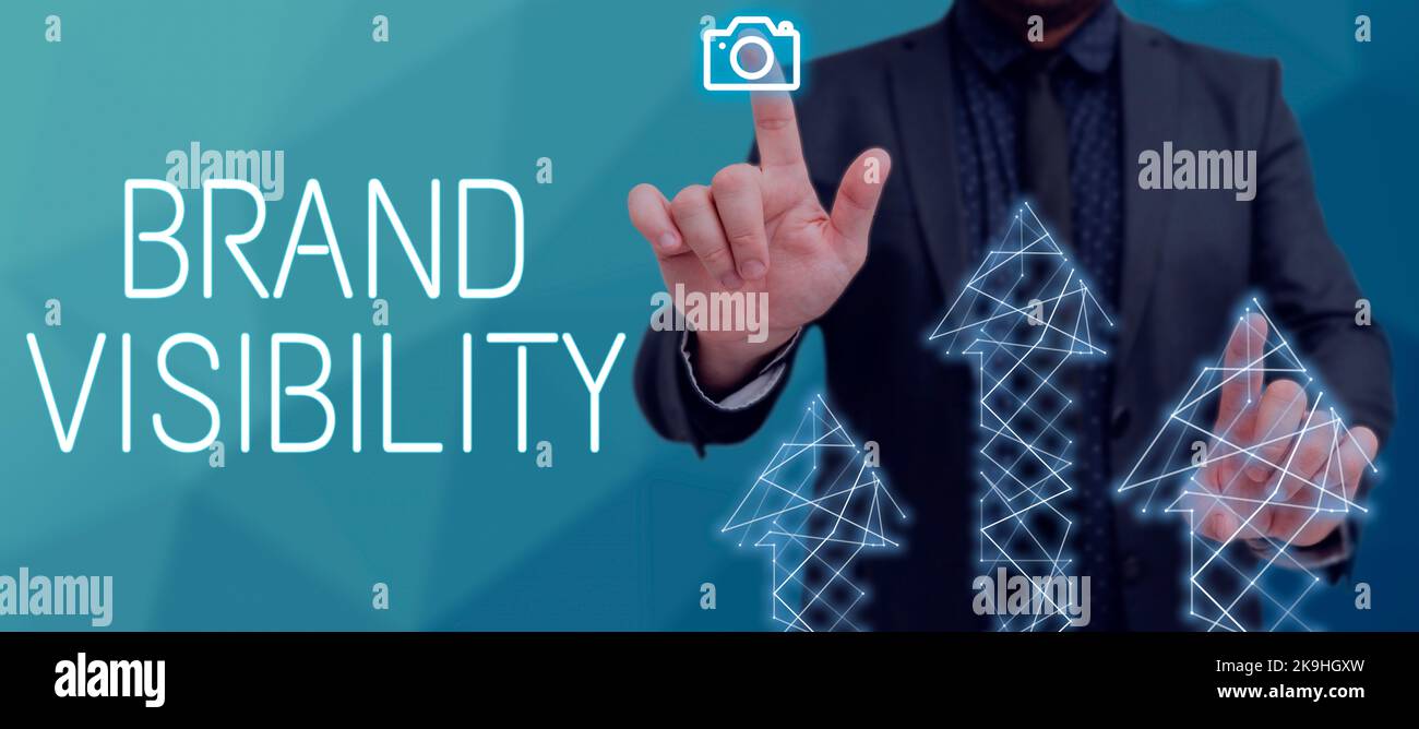 Sign displaying Brand Visibility. Conceptual photo dividing the cost of ...