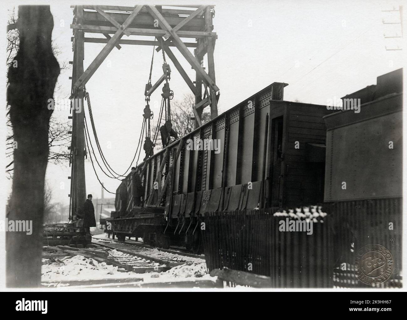 Bridge construction over Ätran. Relief of bridge beams Stock Photo - Alamy