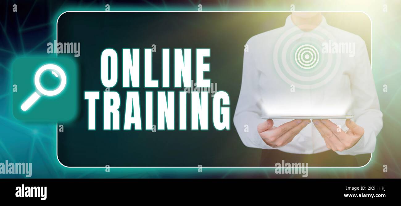 Conceptual display Online Training. Business approach certain skill is ...