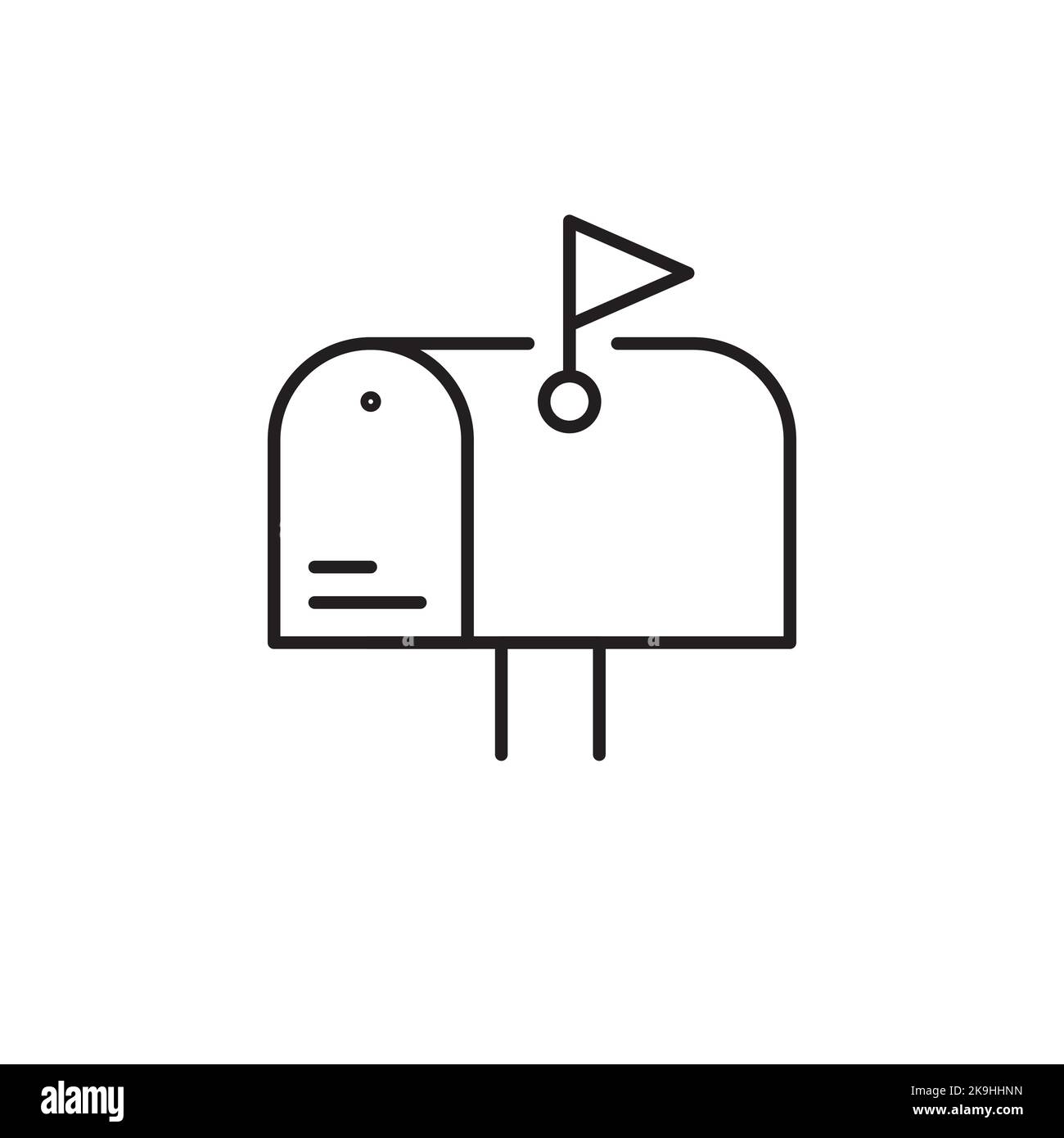 Mailbox line icon. Postbox outline icon. Isolated vector illustration ...