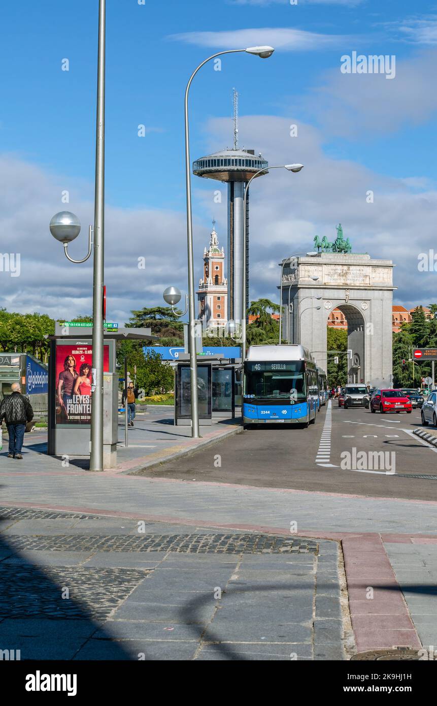 MADRID, SPAIN - OCTOBER 5, 2021: View of the Moncloa transport ...