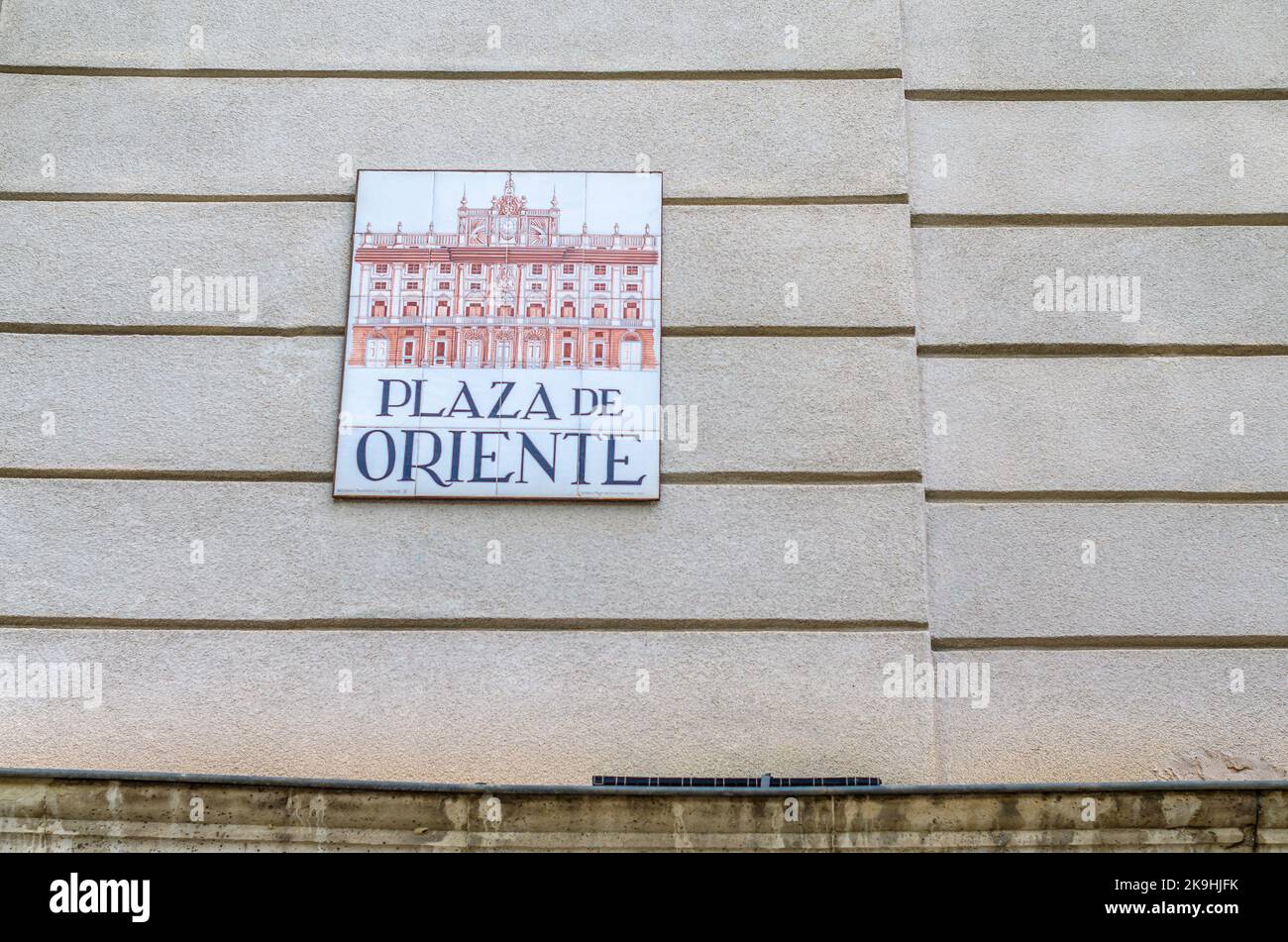 MADRID, SPAIN - OCTOBER 4, 2021: Beautiful tiled street signs in Madrid ...