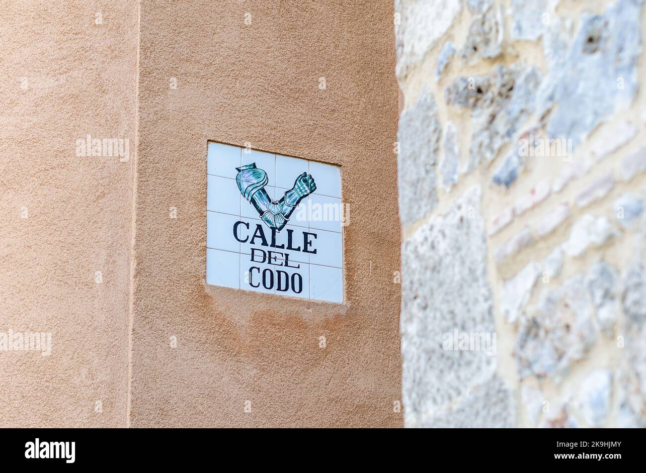MADRID, SPAIN - OCTOBER 4, 2021: Beautiful tiled street signs in Madrid ...