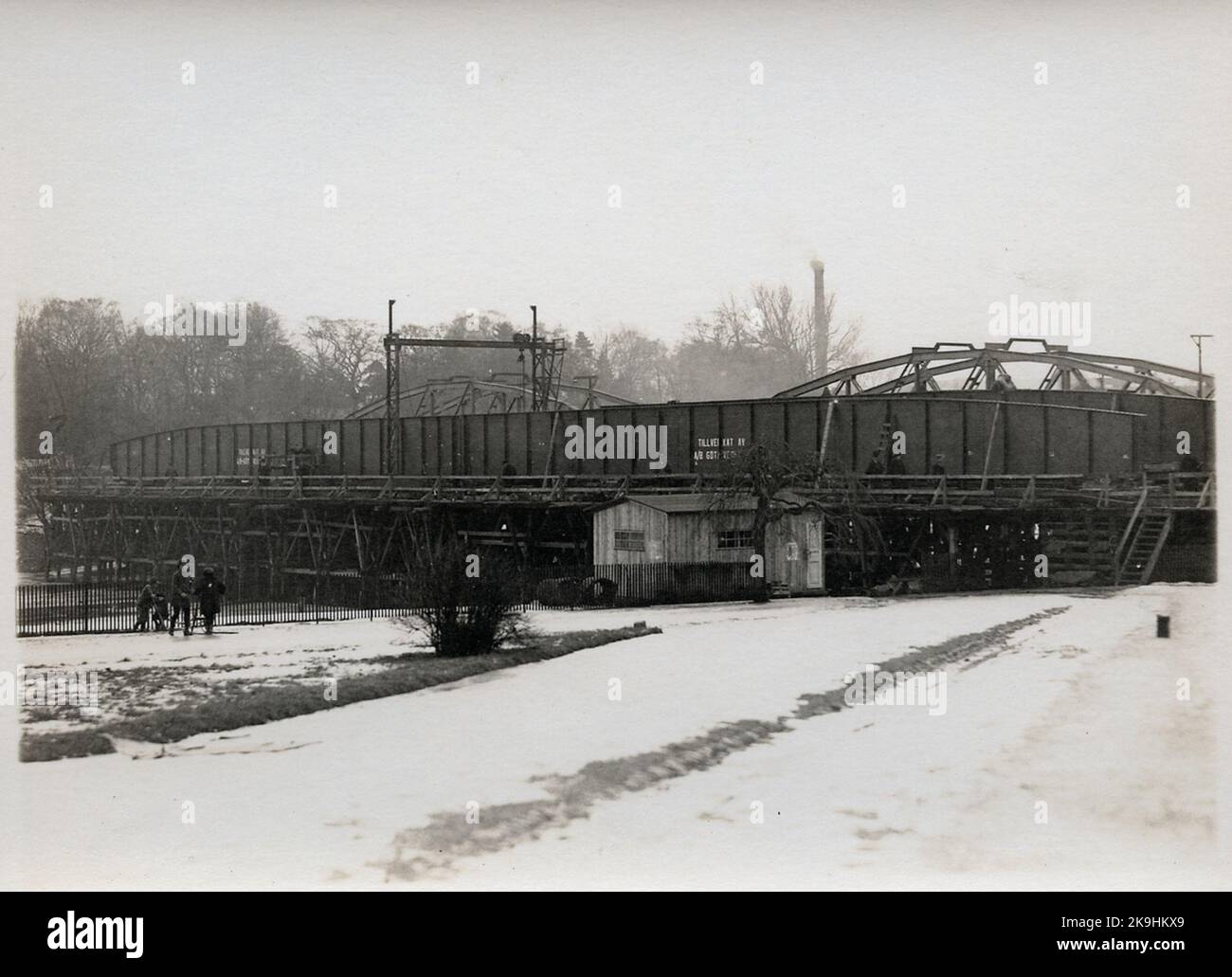 Bridge construction over Ätran Stock Photo - Alamy