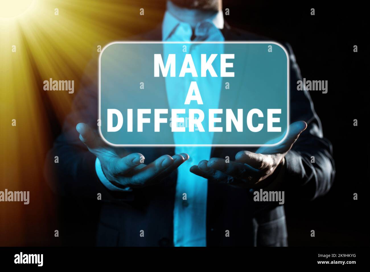Text caption presenting Make A Difference. Business idea Personal development and career growth ...
