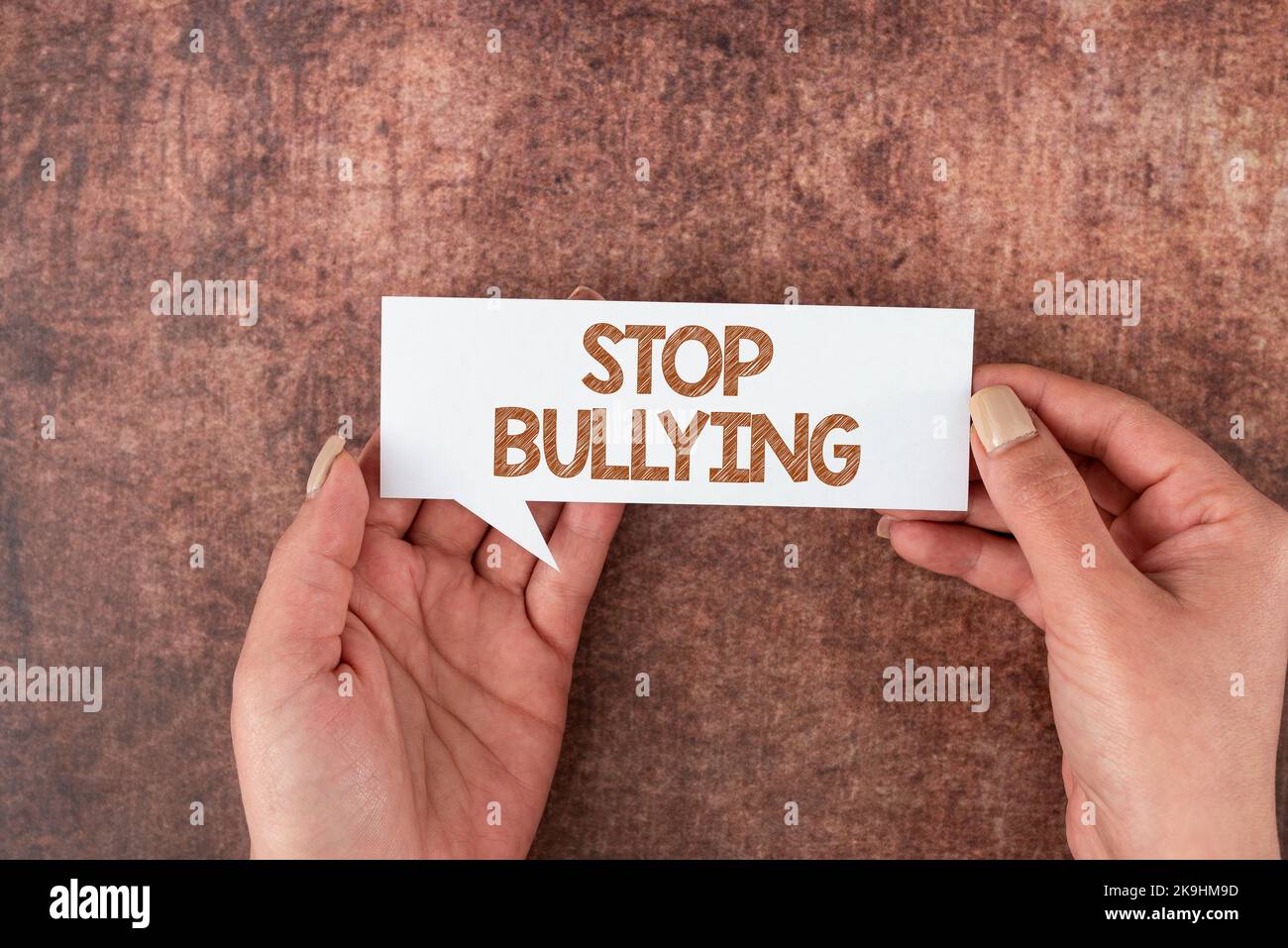 Text caption presenting Stop Bullying. Word Written on prevent the ...