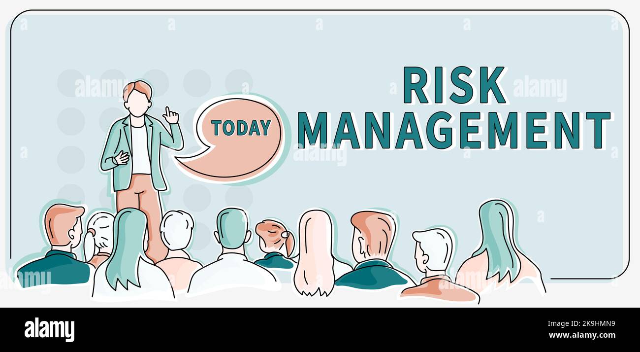 Text caption presenting Risk Management. Business concept assessing and ...