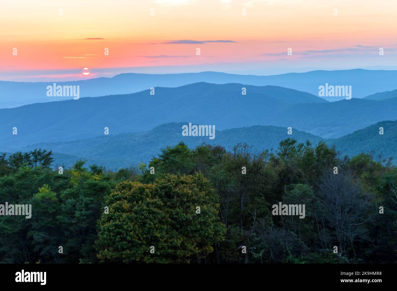 Breathtaking sunset over mountain landscape hi-res stock photography ...