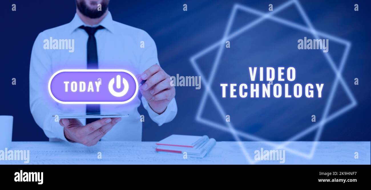 Text showing inspiration Video Technology. Concept meaning an process ...