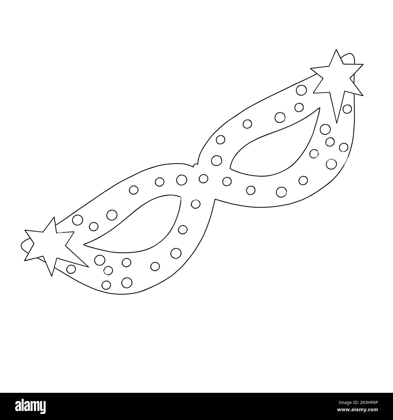Christmas festive mask outline vector illustration, simple traditional ...