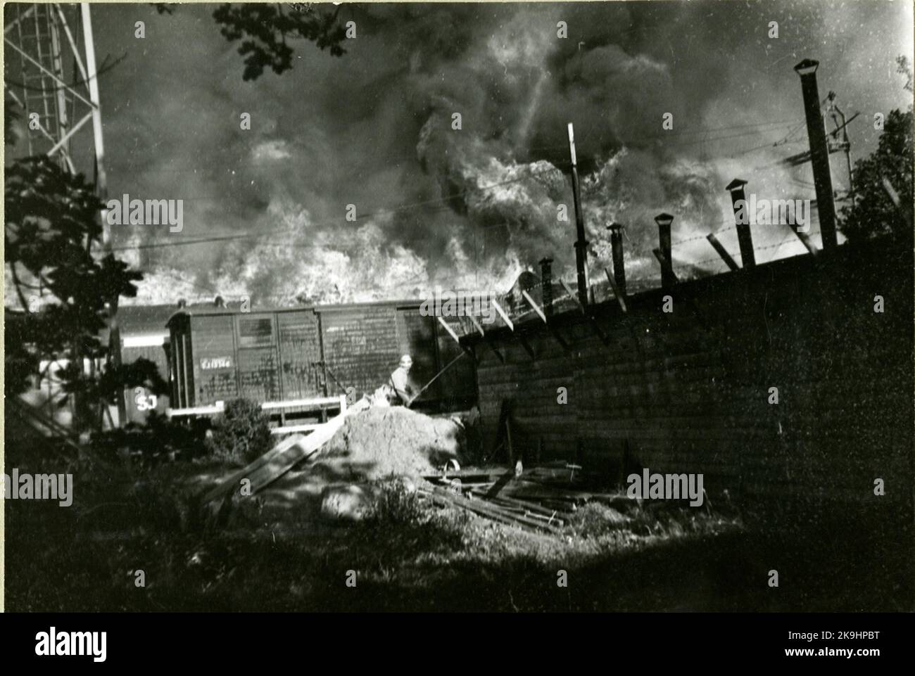 Fire in freight wagons at Avesta Krylbo Bangård after explosion in a ...