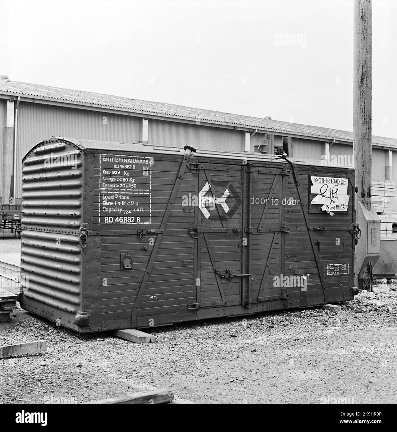 English railway container of older statements Stock Photo - Alamy