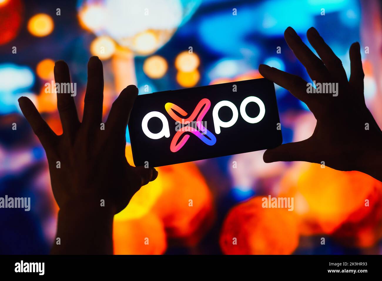 In this photo illustration, the Axpo Holding AG logo is displayed on a ...