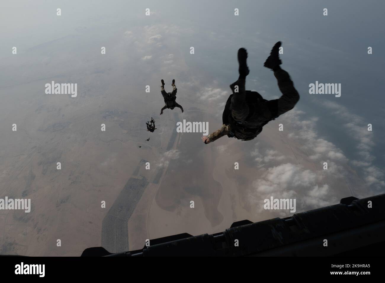 ARABIAN GULF (Oct. 26, 2022) U.S. military members jump from a C-130 ...