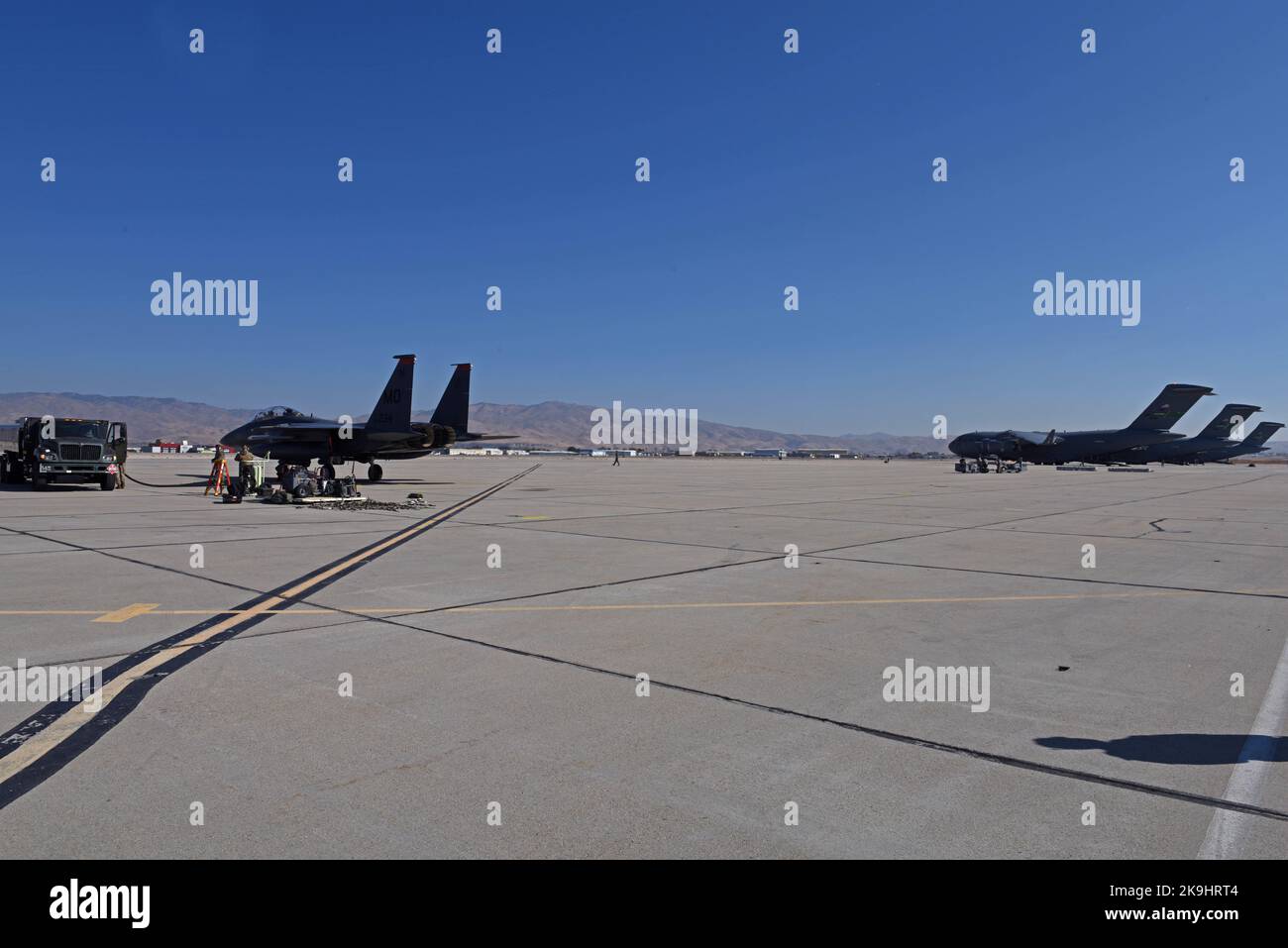 An F-15E Strike Eagle aircraft from the 366th Fighter Wing at Mountain ...