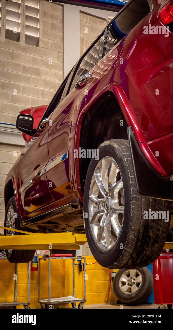 Professional mechanics workshop where automotive mechanics engineers ...