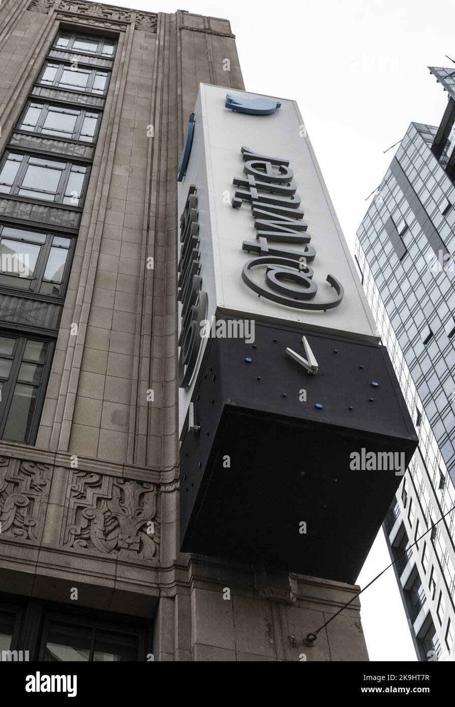 San Francisco, United States. 28th Oct, 2022. Signage is seen at ...