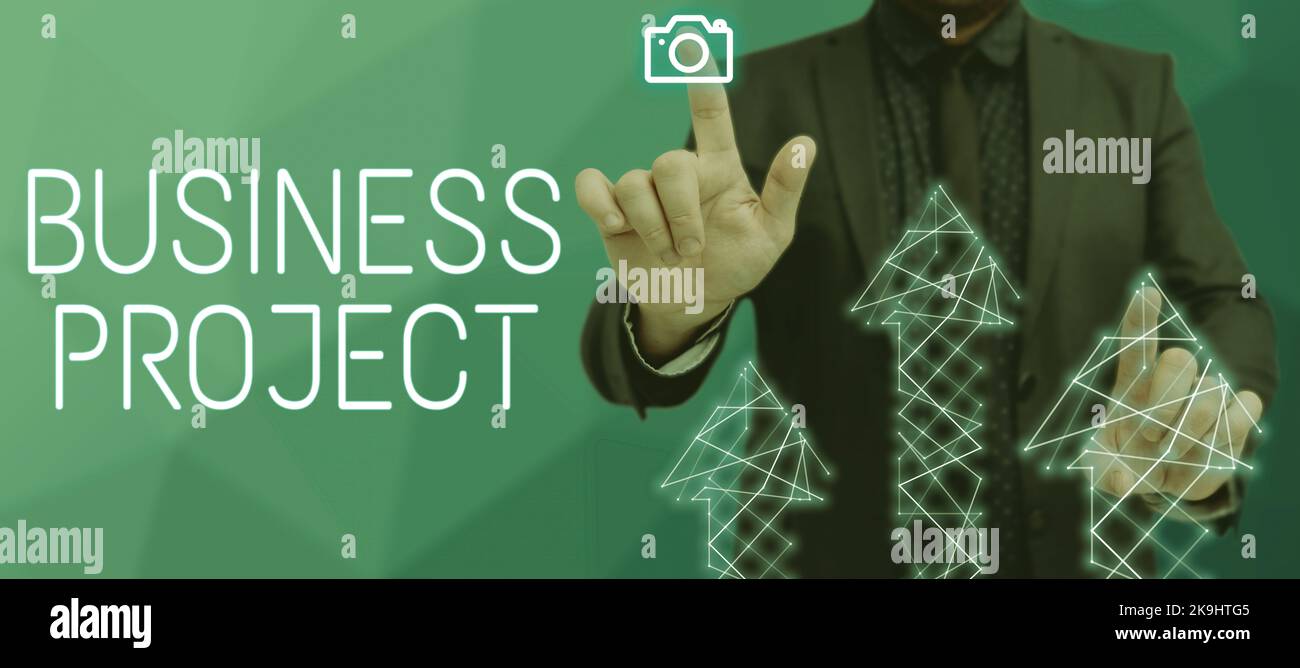 Text showing inspiration Business Project. Word Written on company that ...