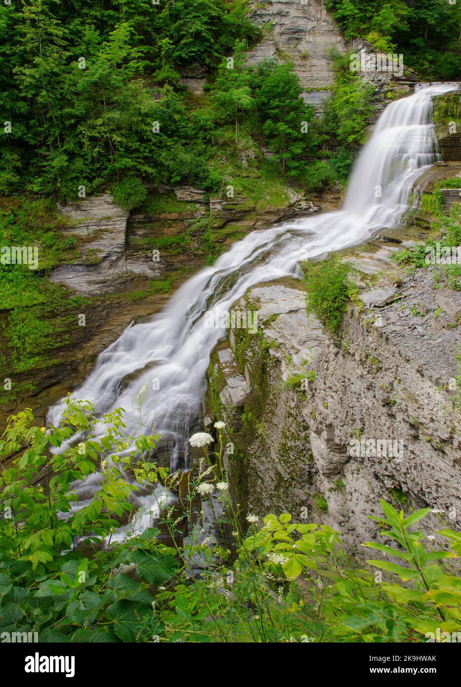 Lucifer Falls flows strong after heavy summer rains, Robert Treman ...