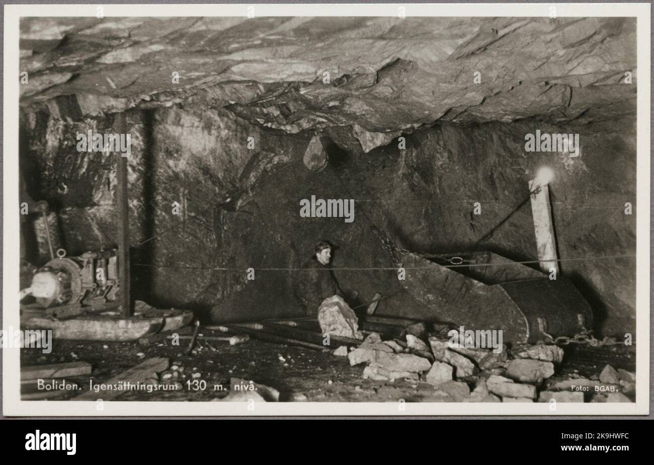 Work at 130 meters depth in Boliden Mine Stock Photo - Alamy