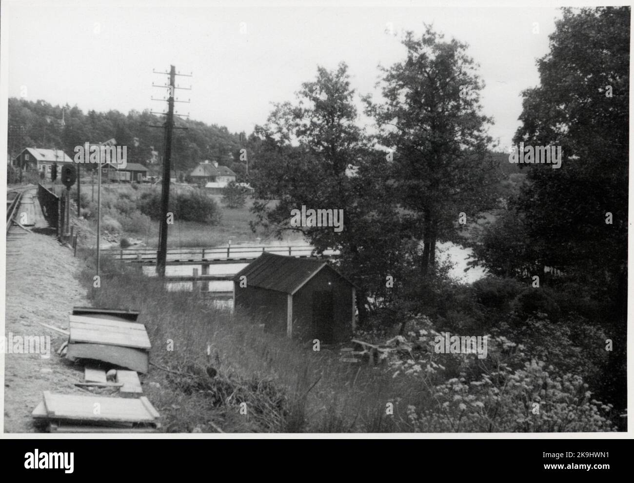 Swivel rail bridge at Stäket, on the route between Stäket and ...