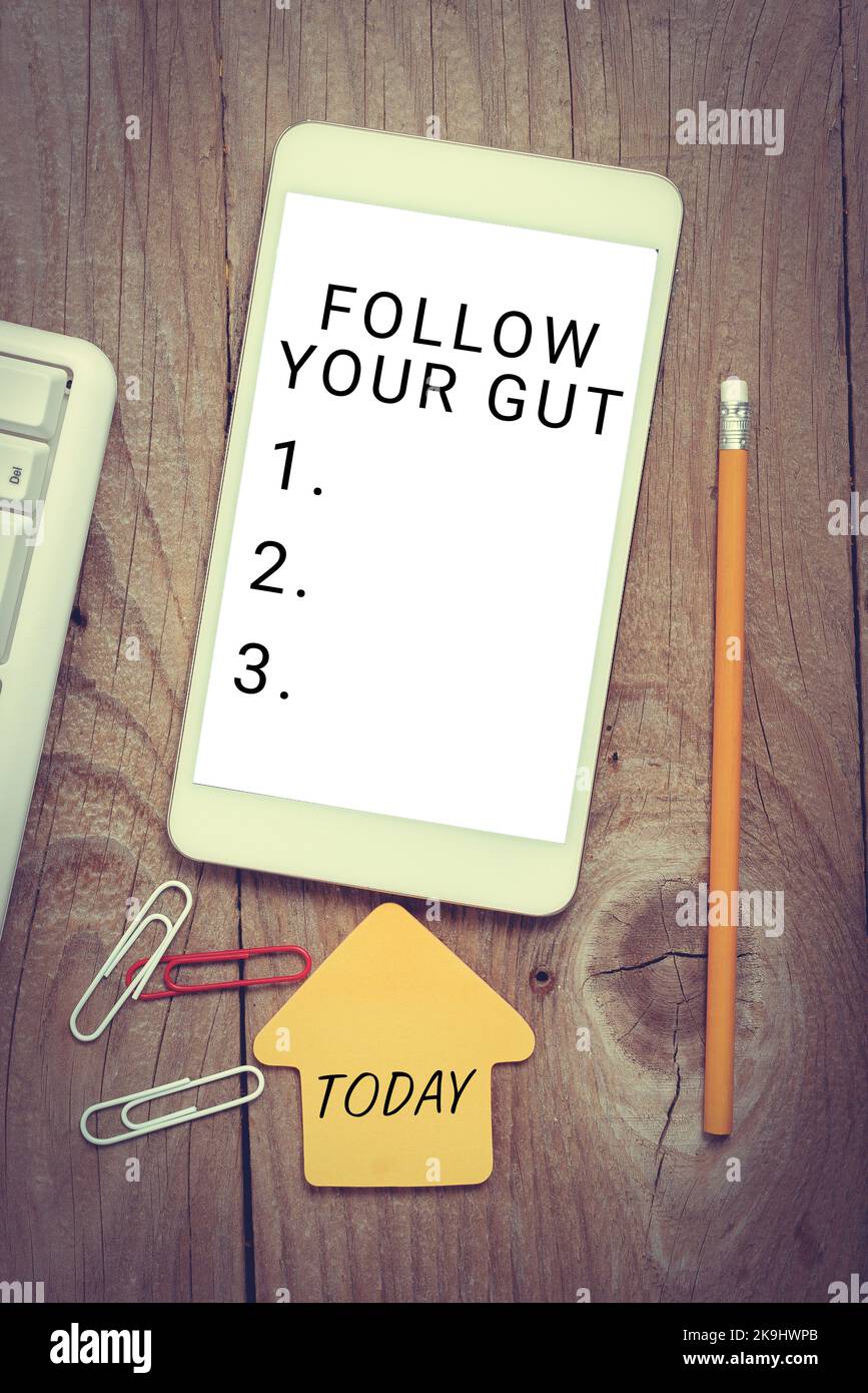 Conceptual caption Follow Your Gut. Internet Concept Listen to ... Conceptual caption Follow Your Gut. Internet Concept Listen to ...