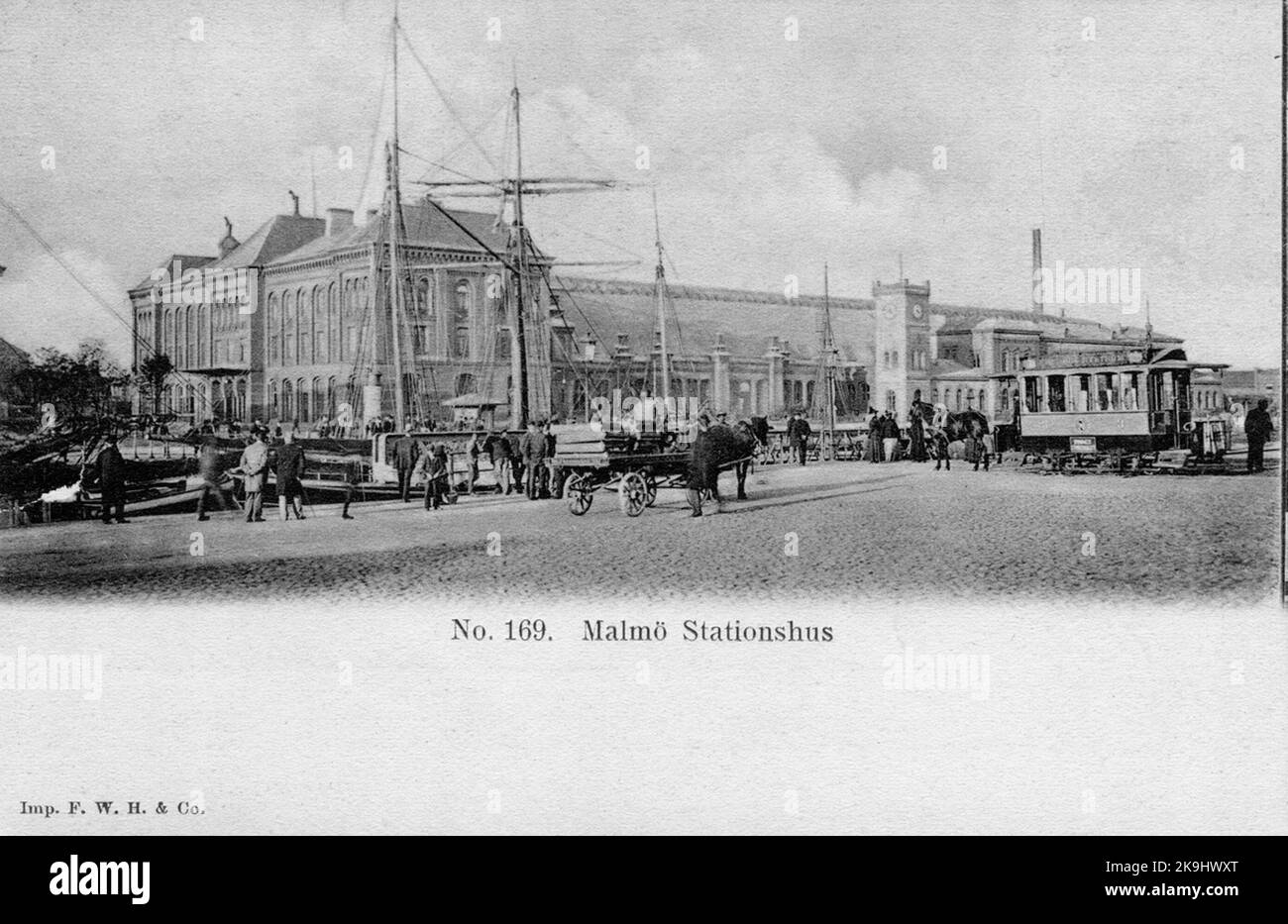 Malmö station house with horse -drawn tram Stock Photo - Alamy