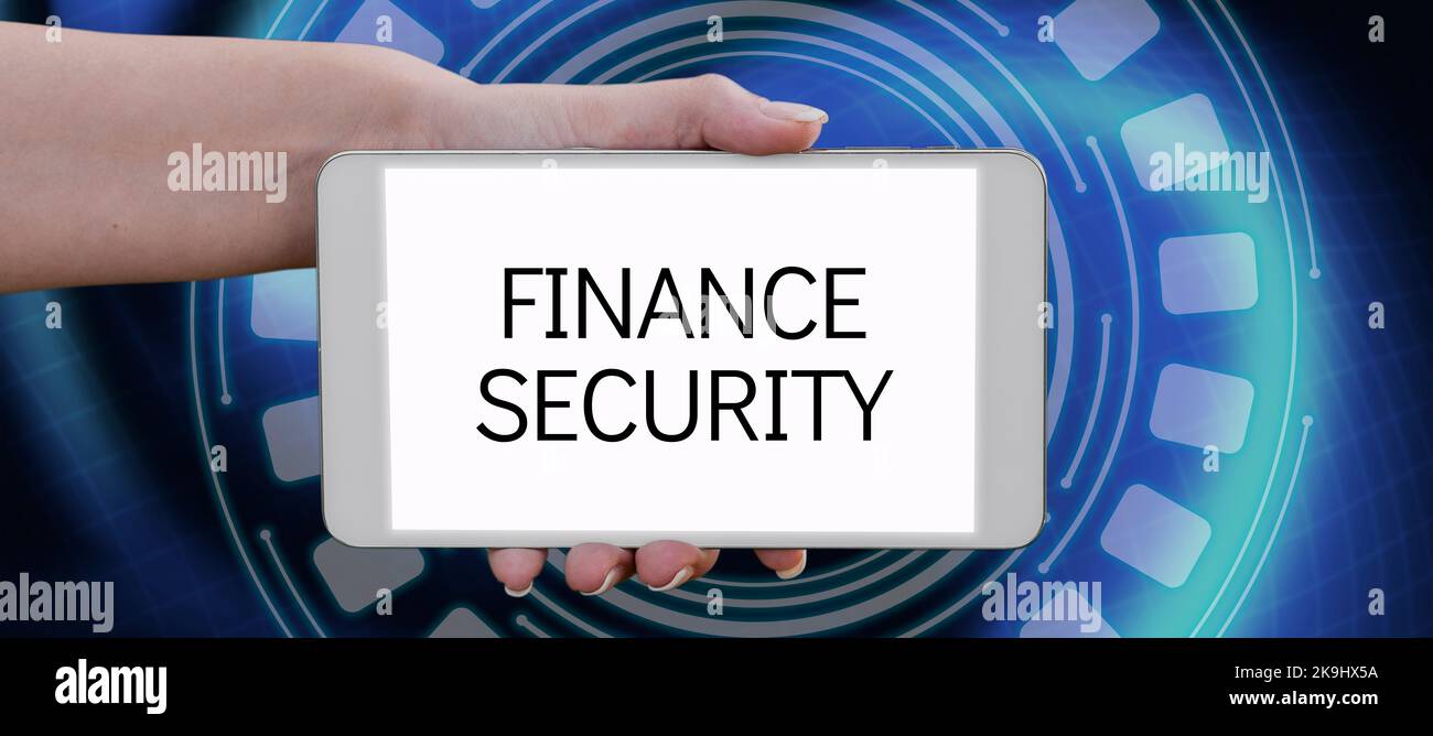 Conceptual caption Finance Security. Business showcase increase in ...