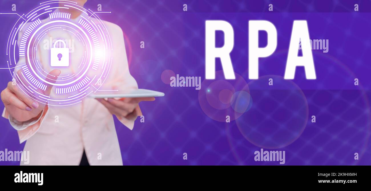 Handwriting text Rpa. Word for robotic process automation form business process automation ...