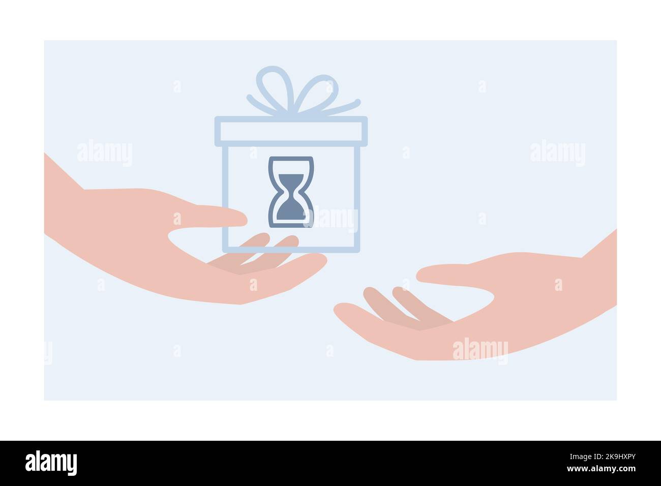 Giving time to someone. The concept of precious time. Vector ...