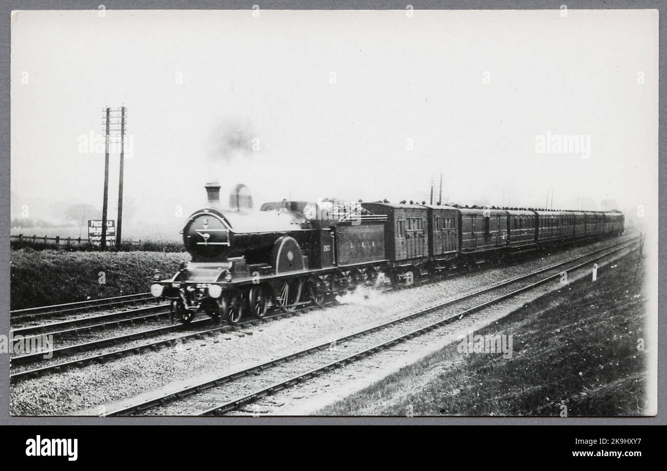 Steam Lock Great Western Railway, GWR Lok 263 with passenger car Stock ...