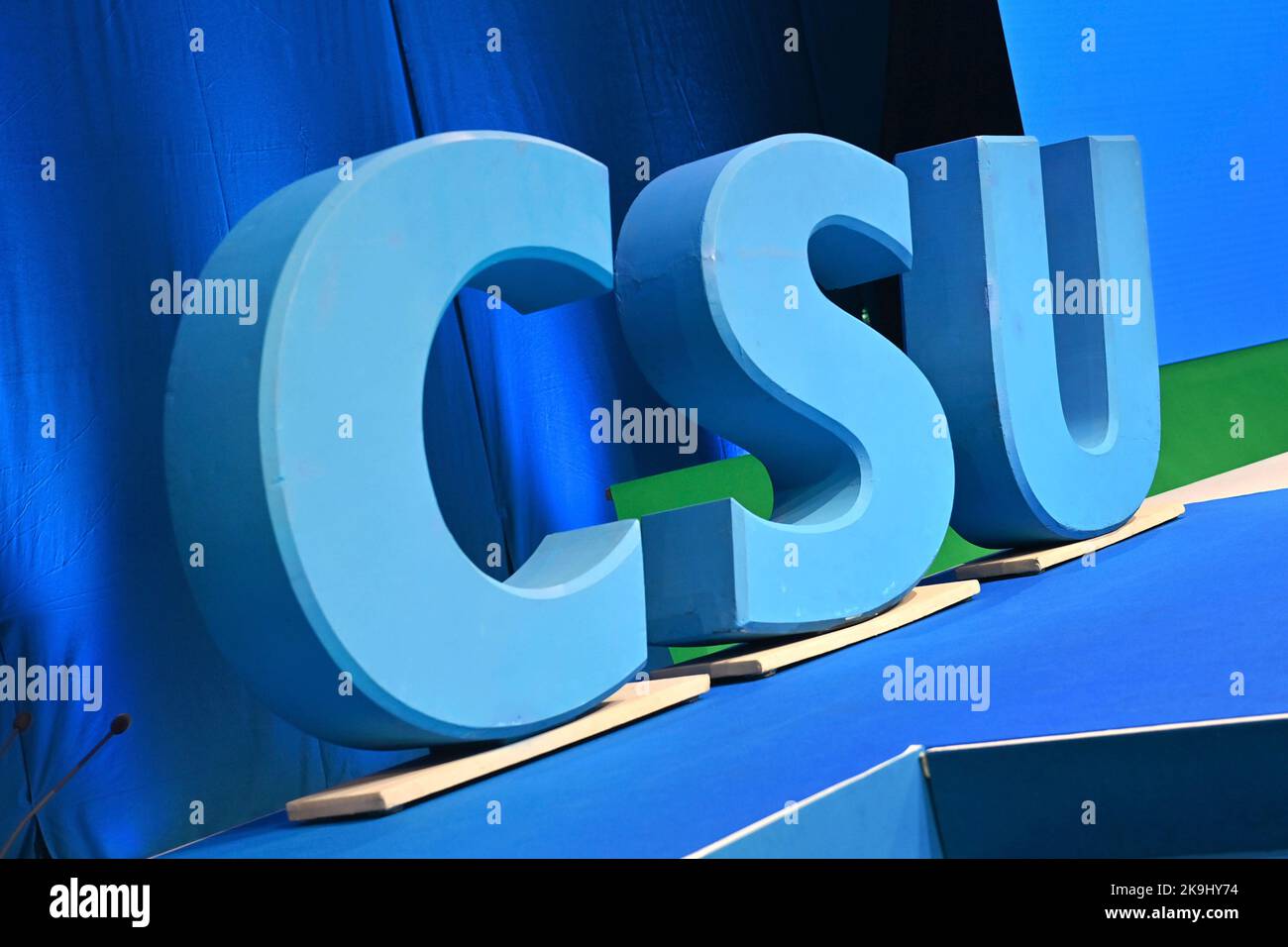 Augsburg, Germany. 28th Oct, 2022. CSU logo, lettering. CSU Party ...