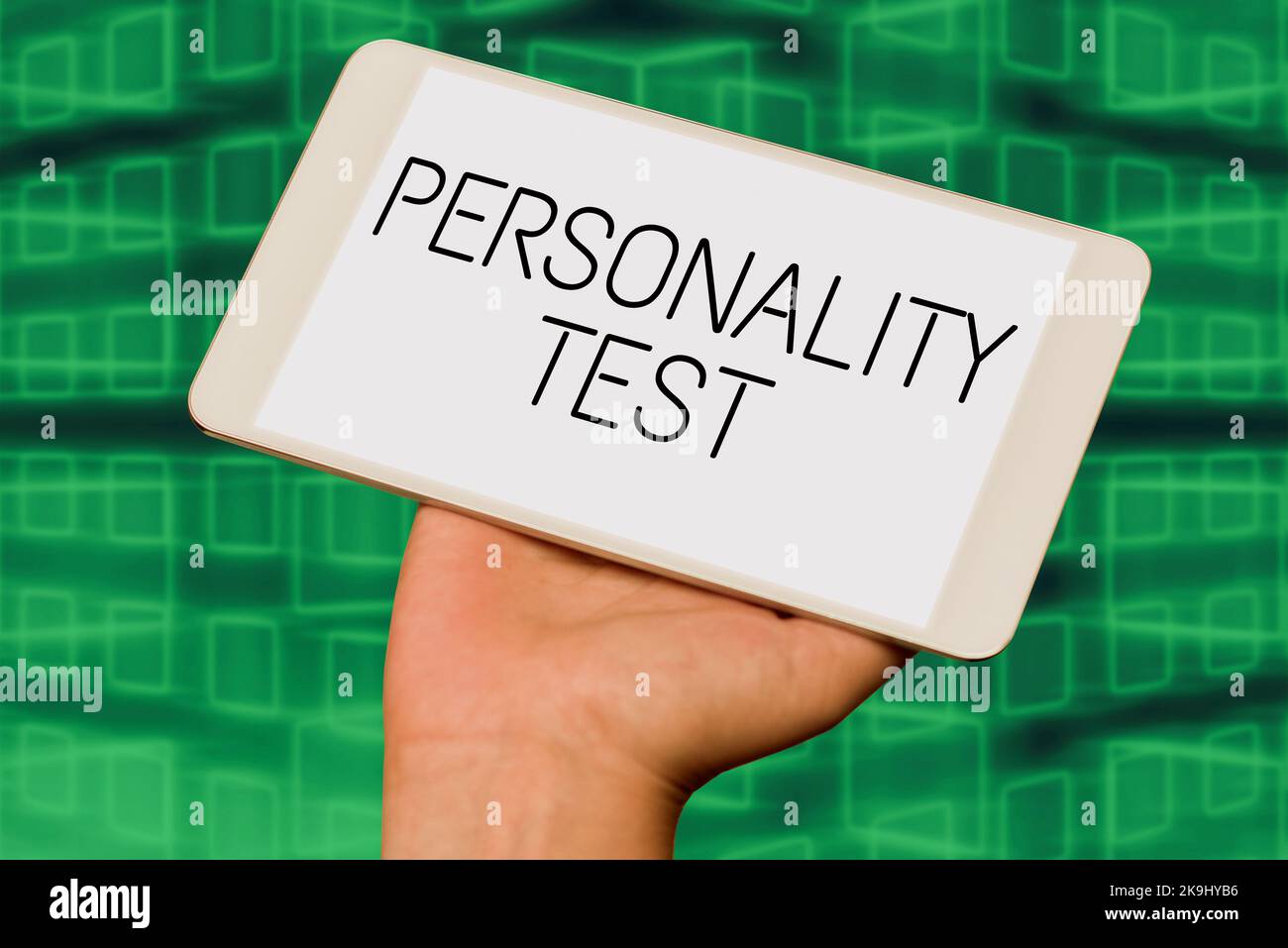 Sign displaying Personality Test. Word for the process for making ...