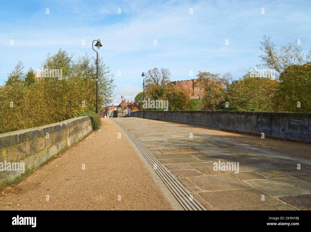 Pedestrian bridge scene in Tamworth Stock Photo - Alamy