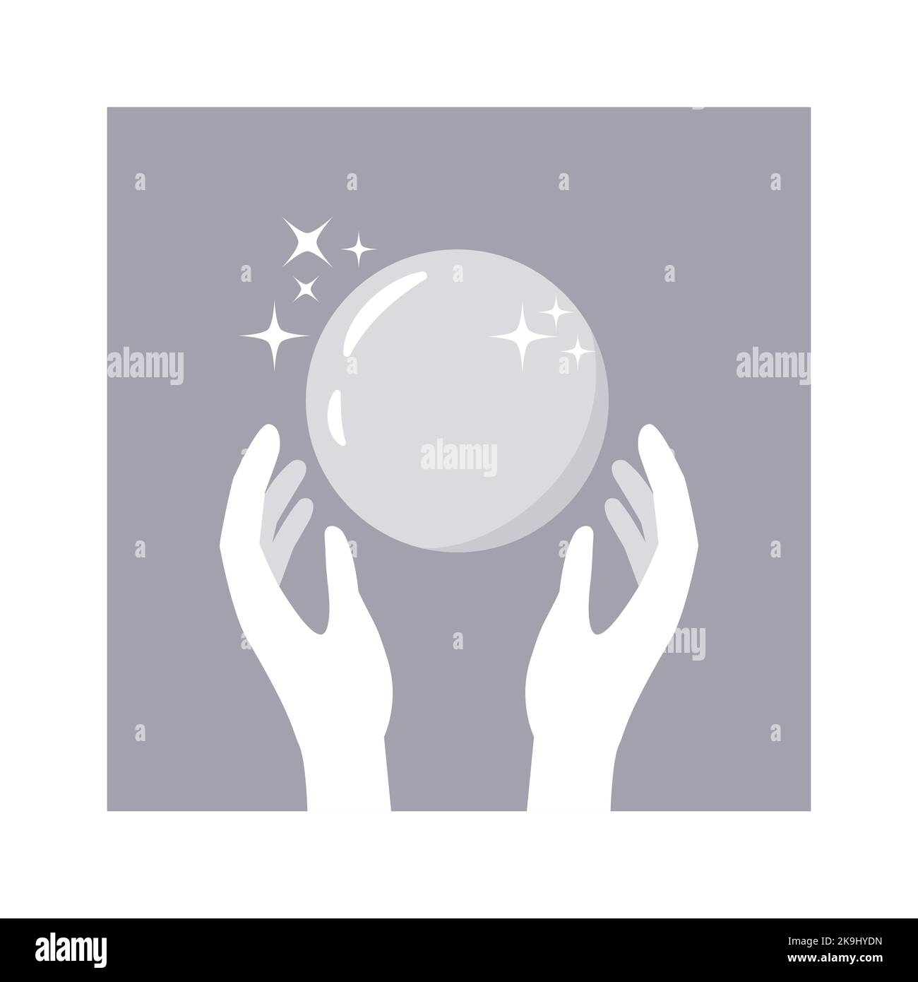Magic ball with hands Stock Vector Images - Alamy