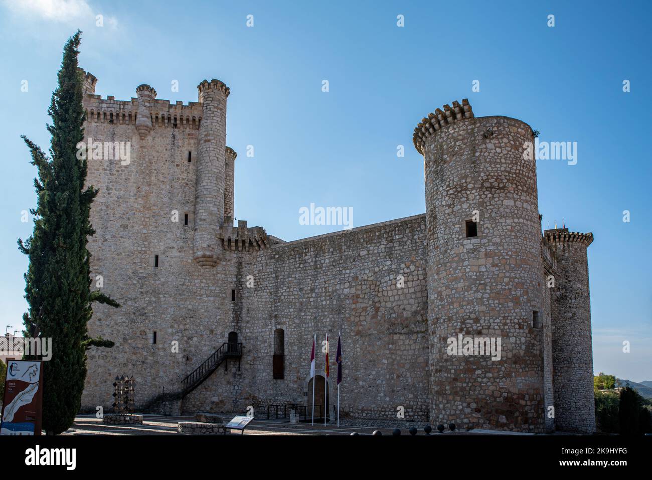 View of the castle of the medieval village of Torija in Guadalajara ...