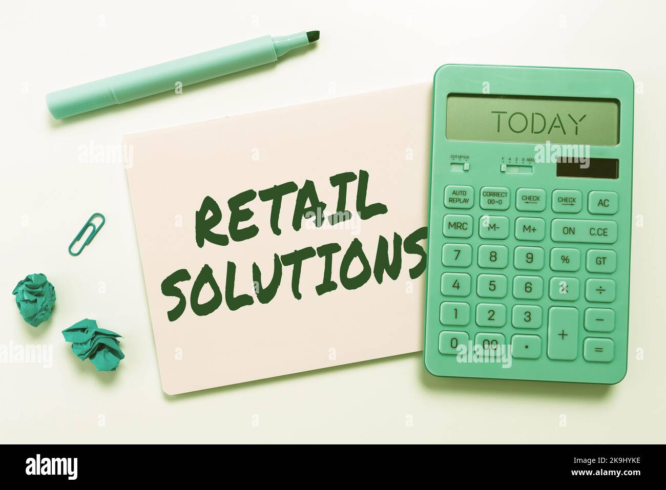 Writing displaying text Retail Solutions. Business approach list of ...